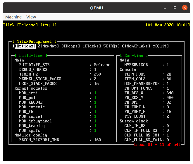 Tilck's debugpanel · vvaltchev/tilck Wiki · GitHub